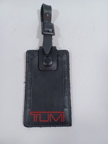 Black TUMI 4"×2.5 Luggage Tag Red Logo Leather ID Tag | eBay