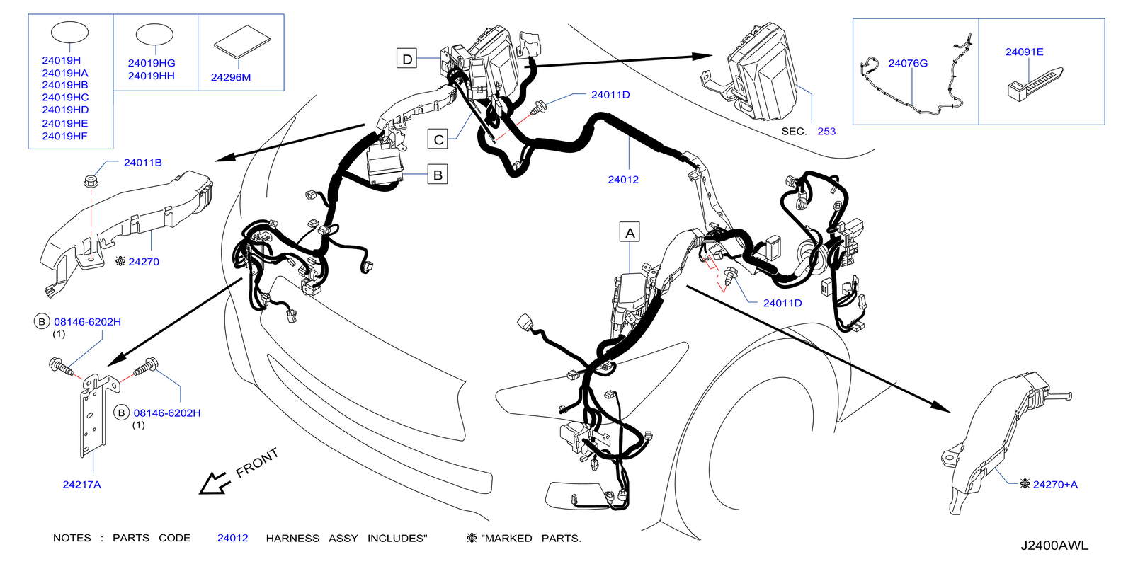 Genuine Nissan Harness Assy-Egi 240116HB2A OE for sale online | eBay