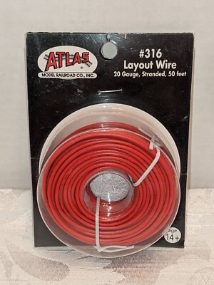 Atlas Model Railroad Layout Wire - #316, 20-gauge, Stranded, 50 feet ...