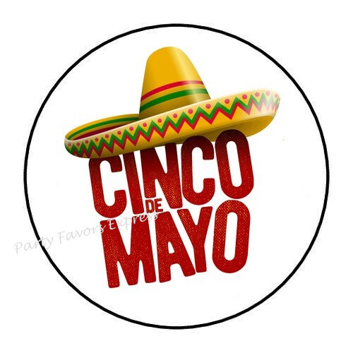 30 CINCO DE MAYO ENVELOPE SEALS LABELS STICKERS PARTY FAVORS 1.5" ROUND ...