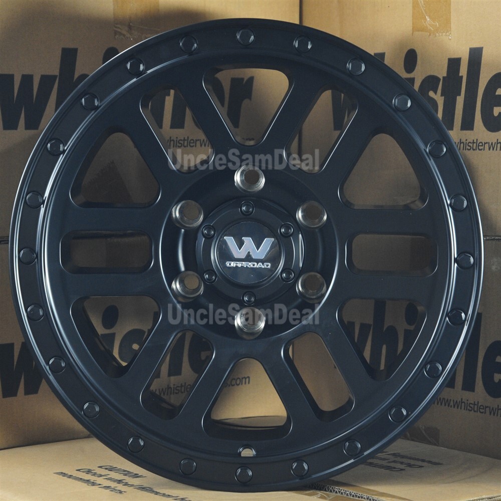 16x8 6x139.7 6x5.5 0 OFFSET WHISTLER OF3 SATIN BLACK 12 SPOKES TRUCK ...