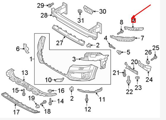 Audi Q7 FY Front Bumper Left End Cap Cover 4M0807749B Genuine for sale ...