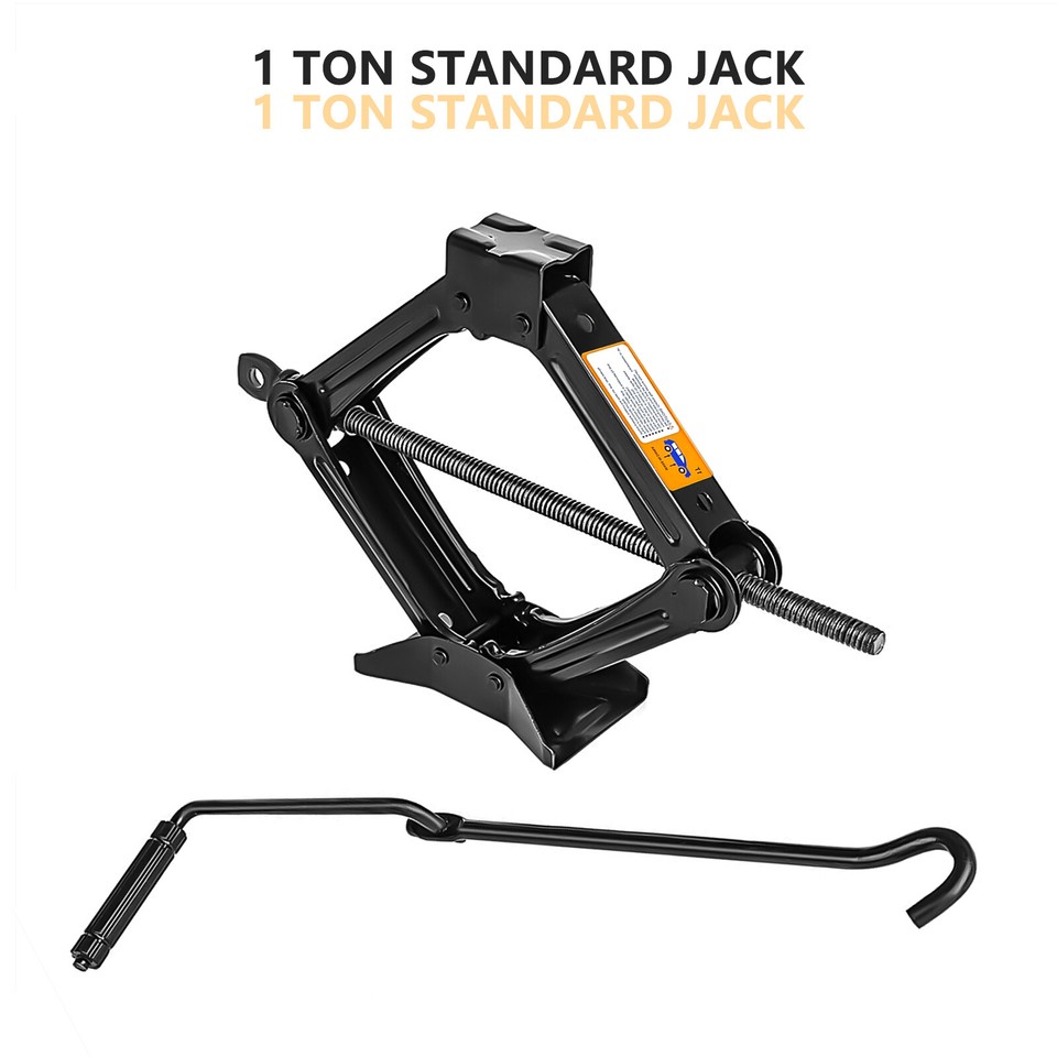 Car Universal Garage Tool 1 Tonne Scissor Jack Wind Up Jack + Rocker ...