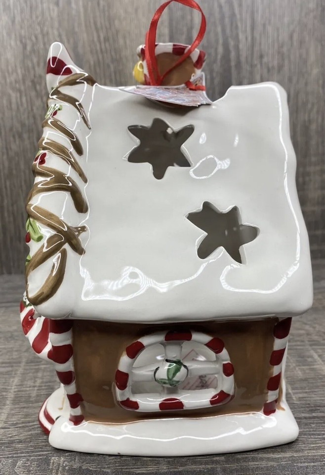 Blue Sky Dancing Gingerbread Bakery Candle House Tea Light 7x6 NWT Auth ...