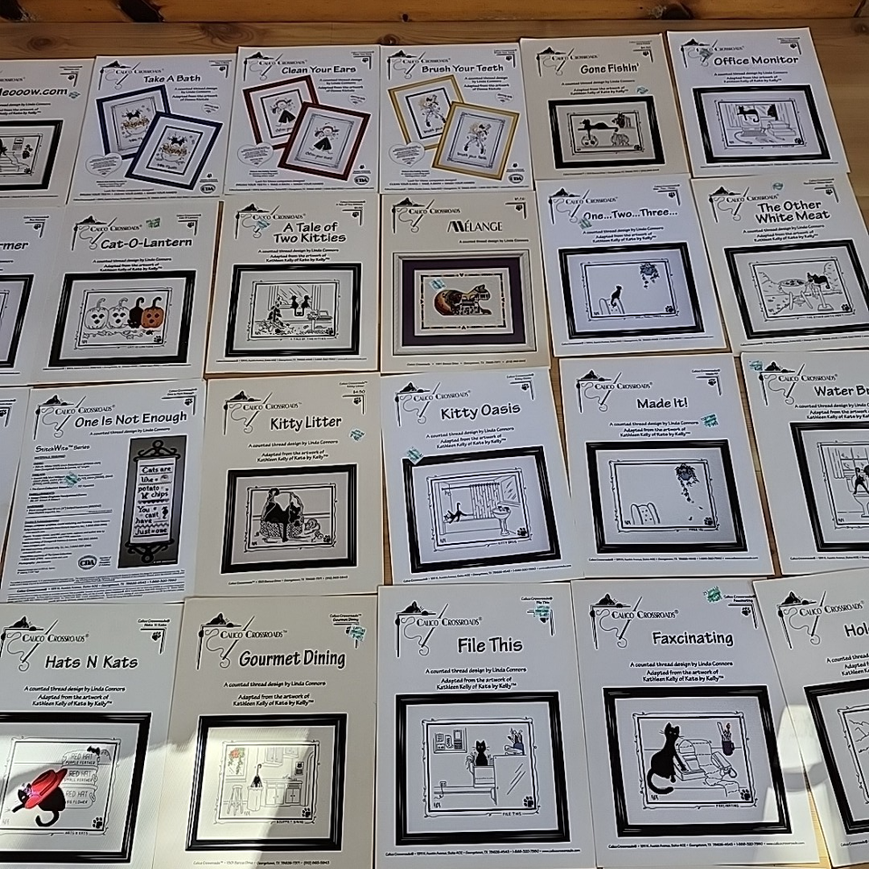 Lot of 43 Calico Crossroads Cross Stitch Patterns Design by Linda ...