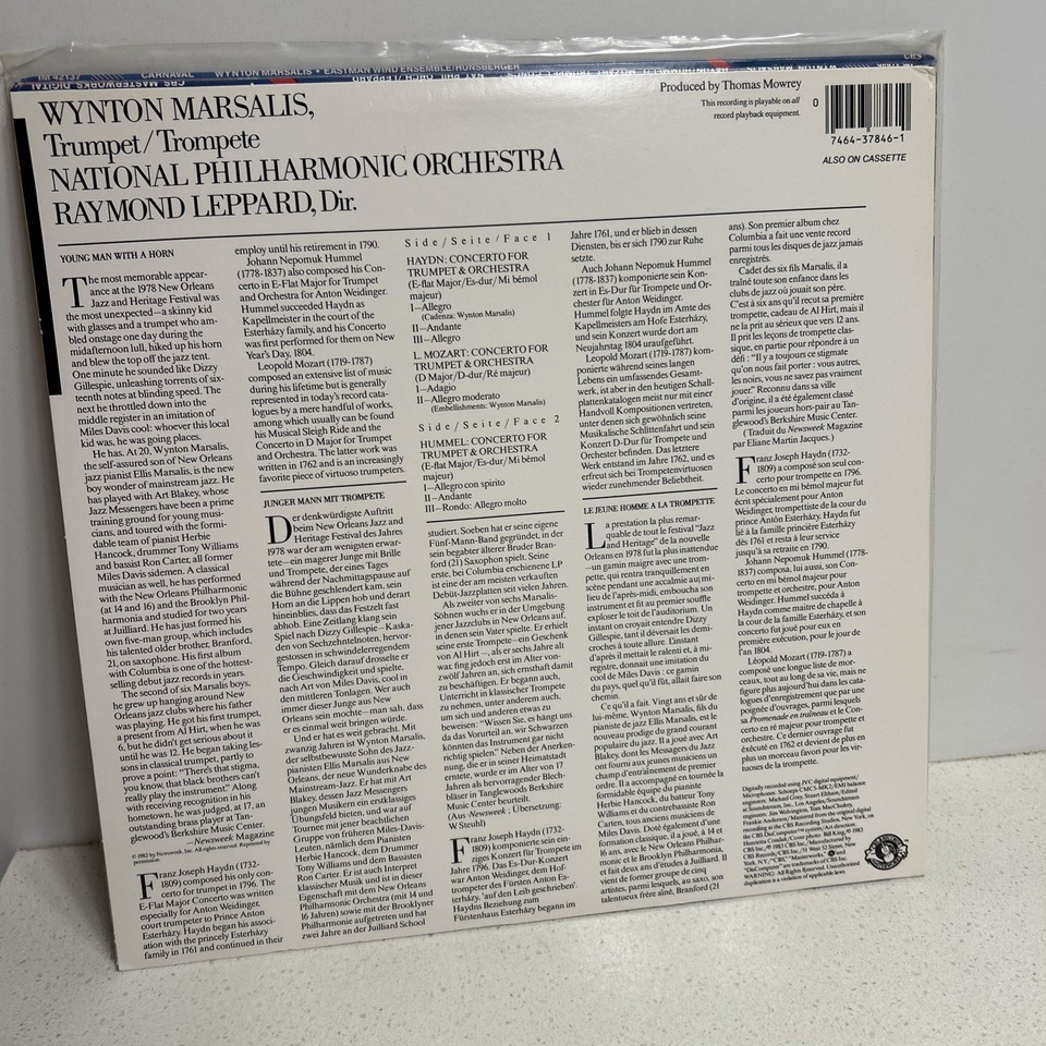 WYNTON MARSALIS TRUMPET CONCERTOS, LEPPARD - LP 1P 7597 Vinyl Album | eBay