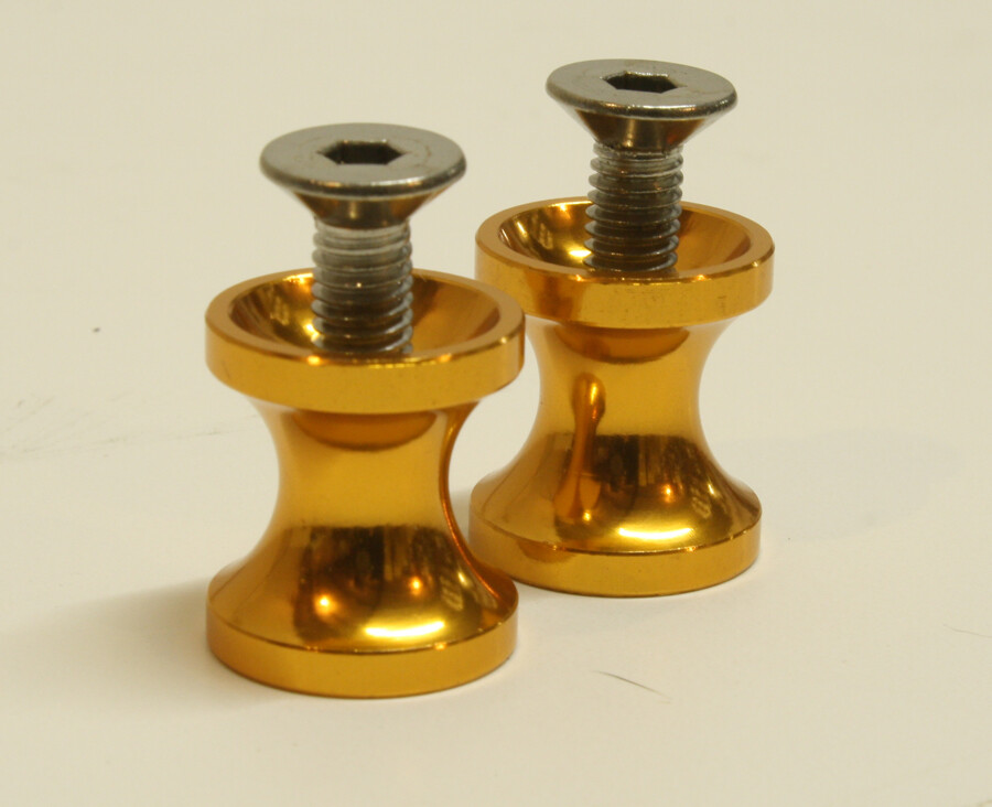 BikeTek Bobbins Swingarm 10mm Gold Motorcycle Sport Bike Spools | eBay