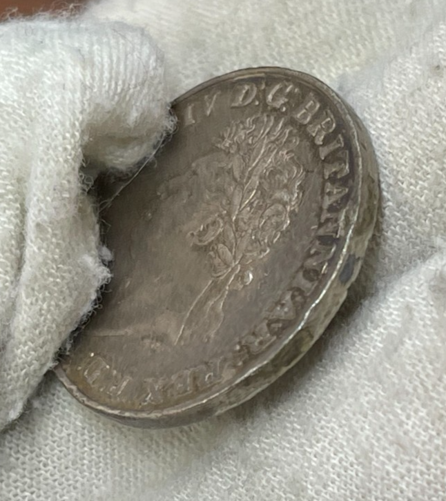 1821 Ceylon 1 Rixdollar Elephant Silver Coin Scarce Colorful Rim nick ...