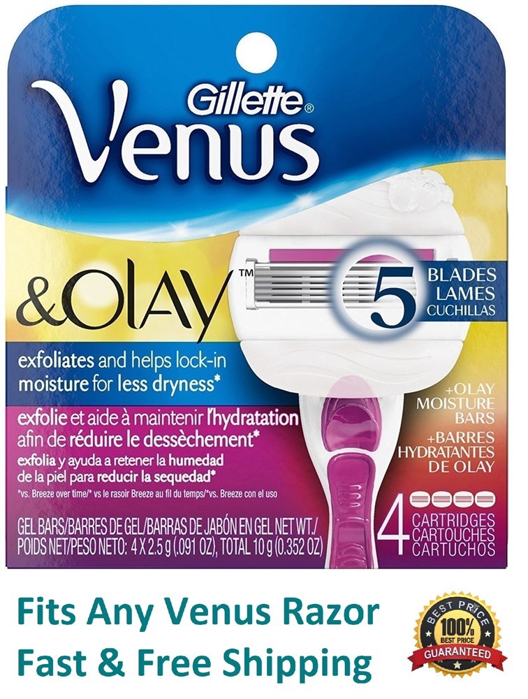 Gillette Venus & Olay Razor Blade Refills, Women's, Sugarberry Scent, 4 ...