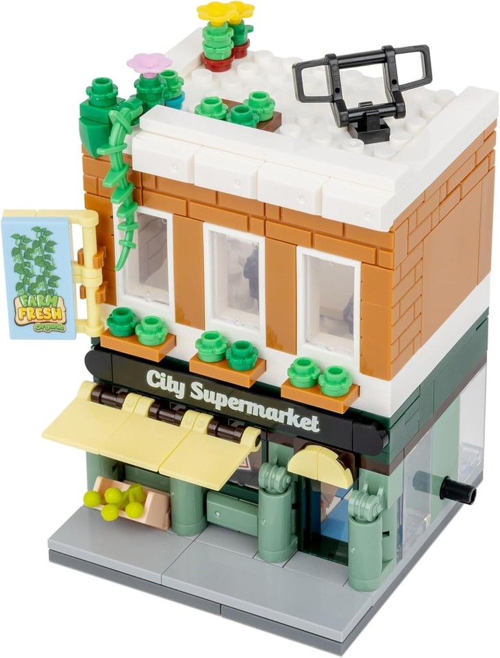 Brick Loot Mini City Street Set 253pcs – Storefront Kit Fits Lego ...