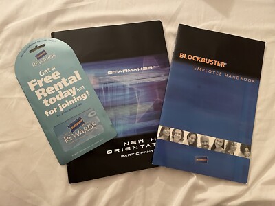 Blockbuster Video Employee Handbook/Orientation Book & Unopened Rewards ...