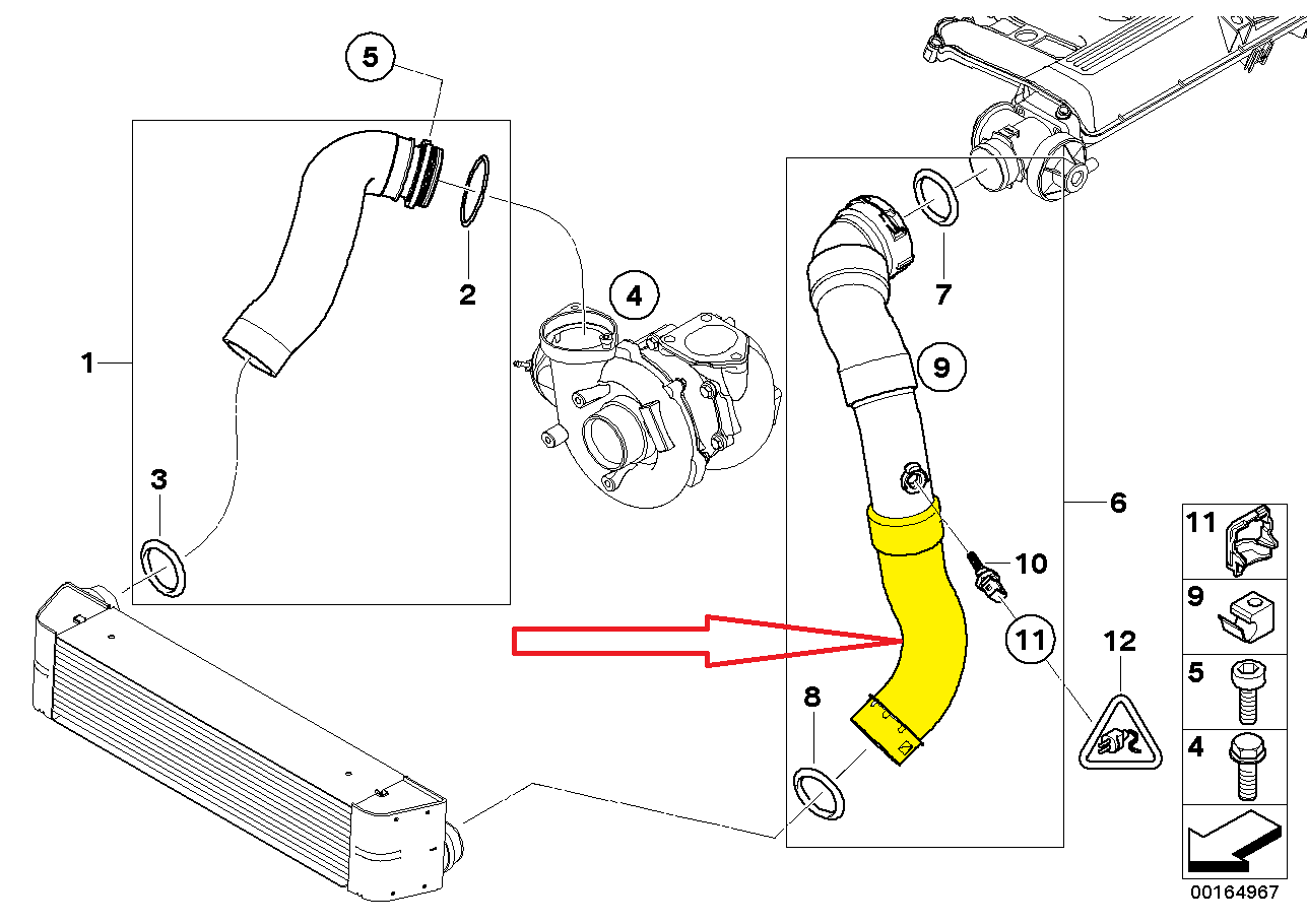 NEW FOR BMW E60 E61 520d LOWER TUBE SLEEVE INTERCOOLER 11617790090 | eBay