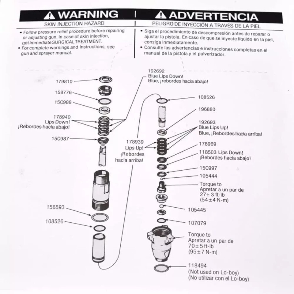 248212 Pump Repair Packing KitFor Graco 695 795 3900 Paint Sprayer | eBay