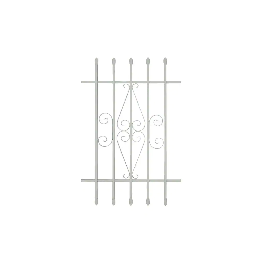24 x 36 in. Spear Point Window Security 5-Bar Guard White Vertical ...