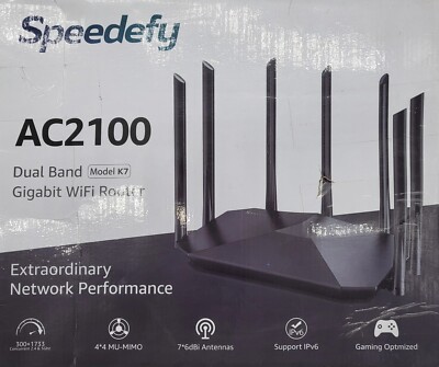 Speedefy AC2100 Smart WiFi Router - Dual Band Gigabit Wireless Router ...