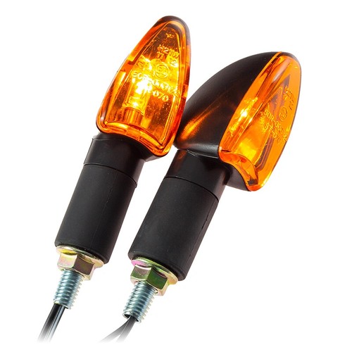 Halogen Motorrad Blinker Arrow Mini gelbes Glas schwarz 40mm | eBay
