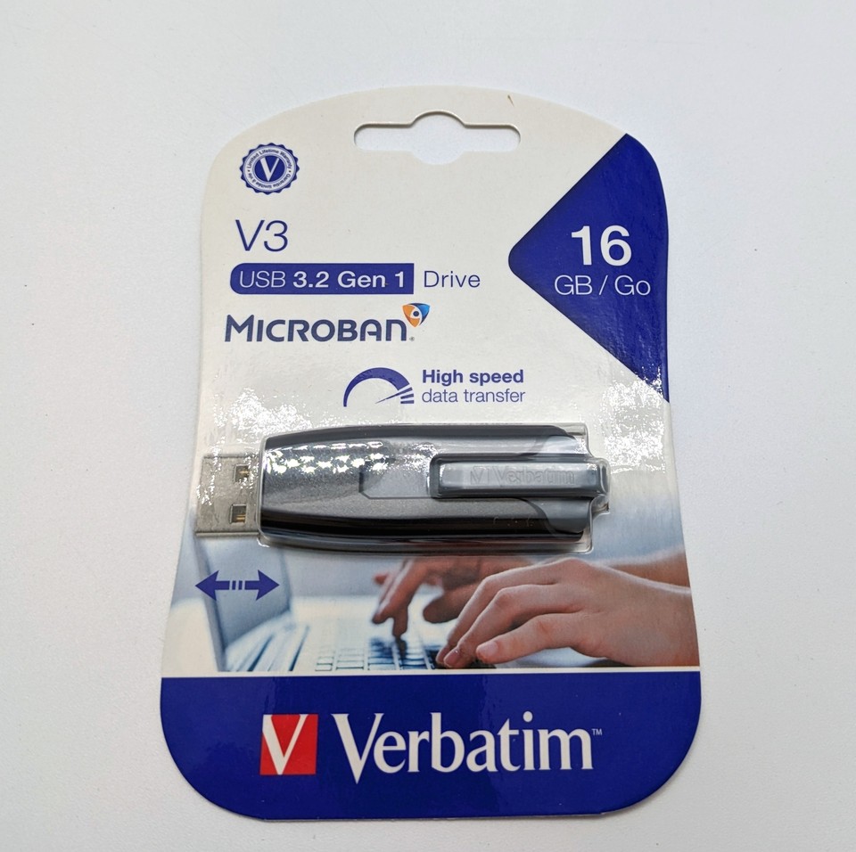 Verbatim V3 16GB USB Flash Drive 3.2 Gen 1, Micro SD Adapter Lot of 9 ...
