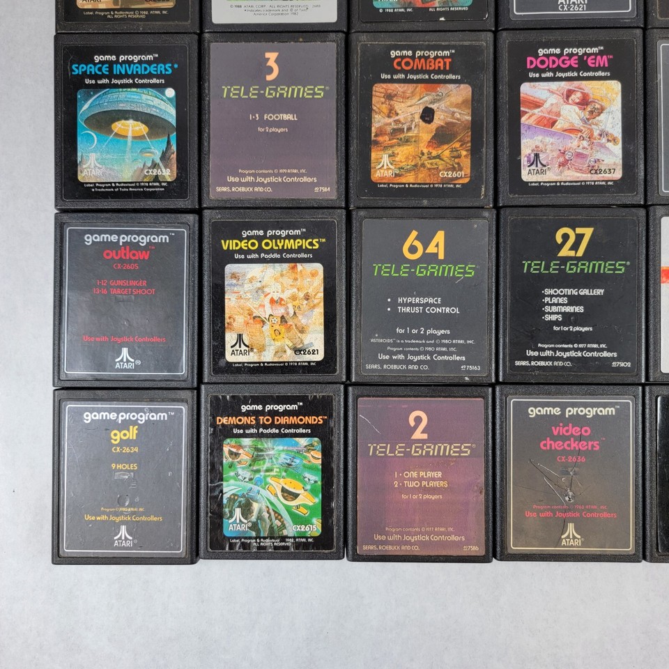 Lot of 42 Atari 2600 Carts: Tele-Games, Battlezone, Football, Galaga ...