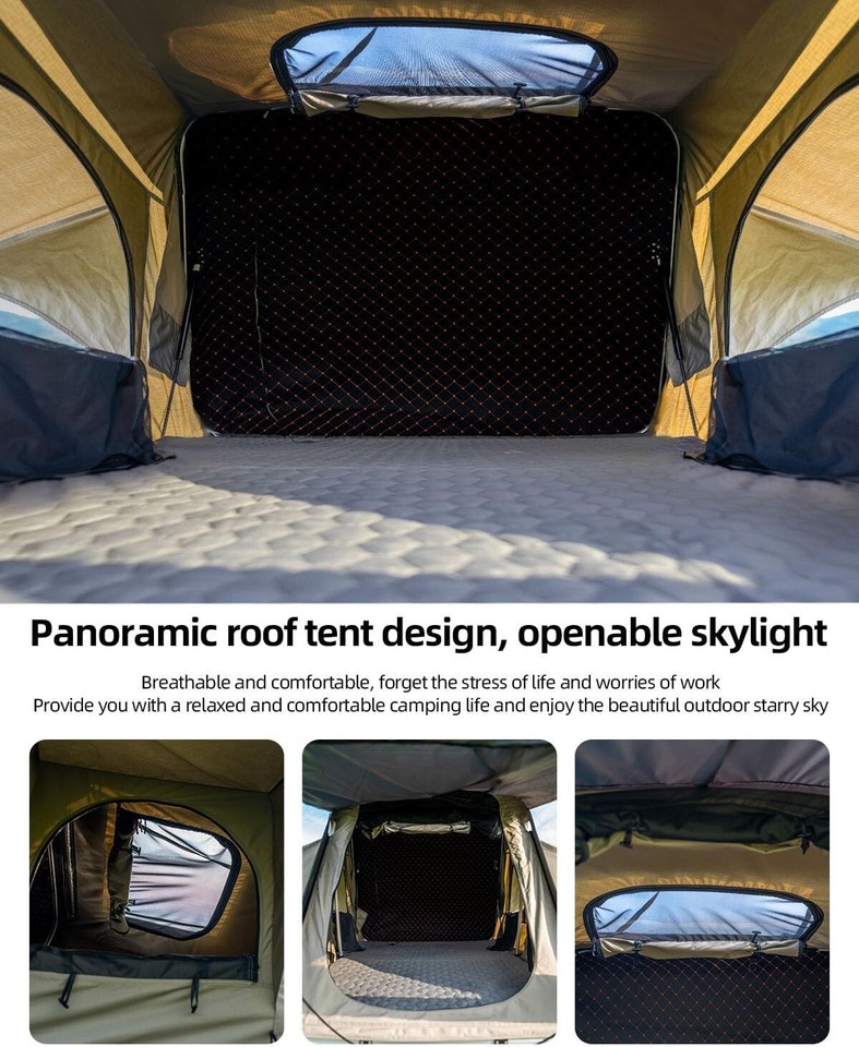 Naturnest ABS Clamshell Roof Top Tent Hardshell Camping Overland Tent w ...