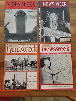 VINTAGE NEWSWEEK MAGAZINES 1934 1937 1938 1939 LOT OF 4 Good | eBay