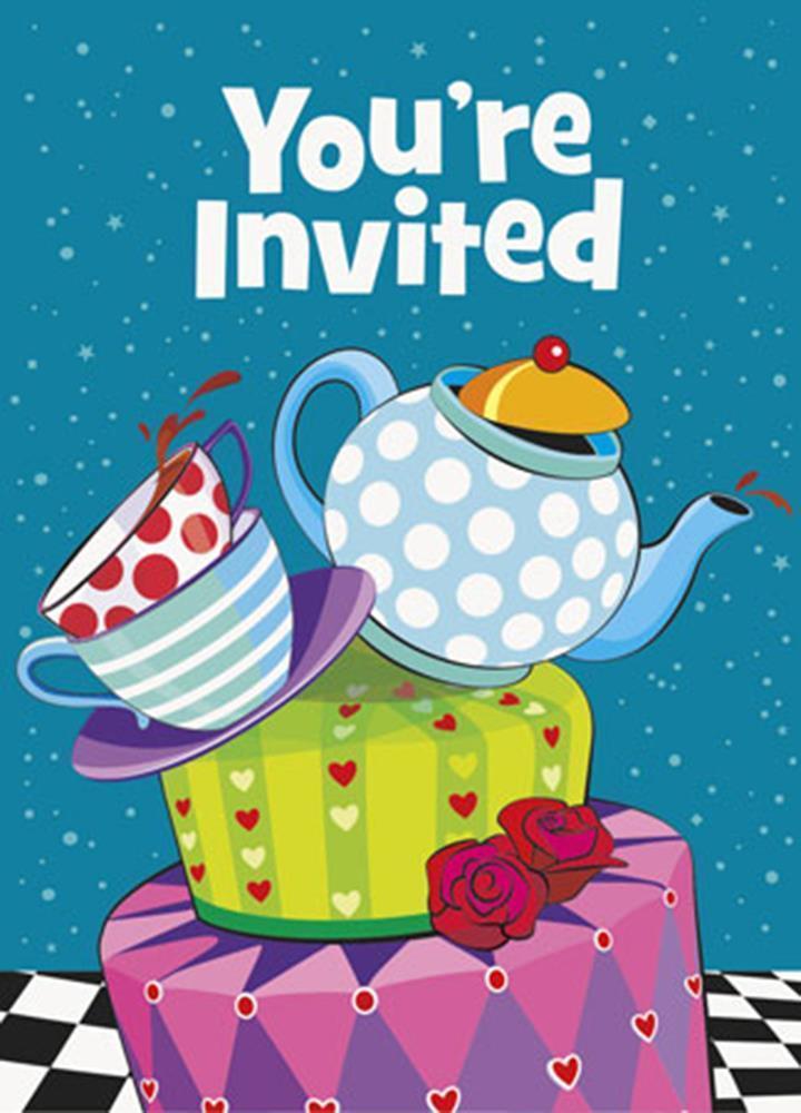 Alice In Wonderland Mad Hatter Tea Party Invitations