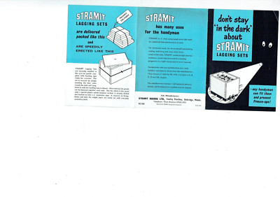 Vintage Ephemera (1960's?) Stramit Boards Ltd Uxbridge (Cistern Lagging ...