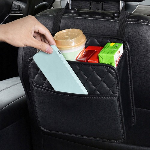 Car Interior Accessories Car Seat Back Storage Bag PU Leather Hanging ...