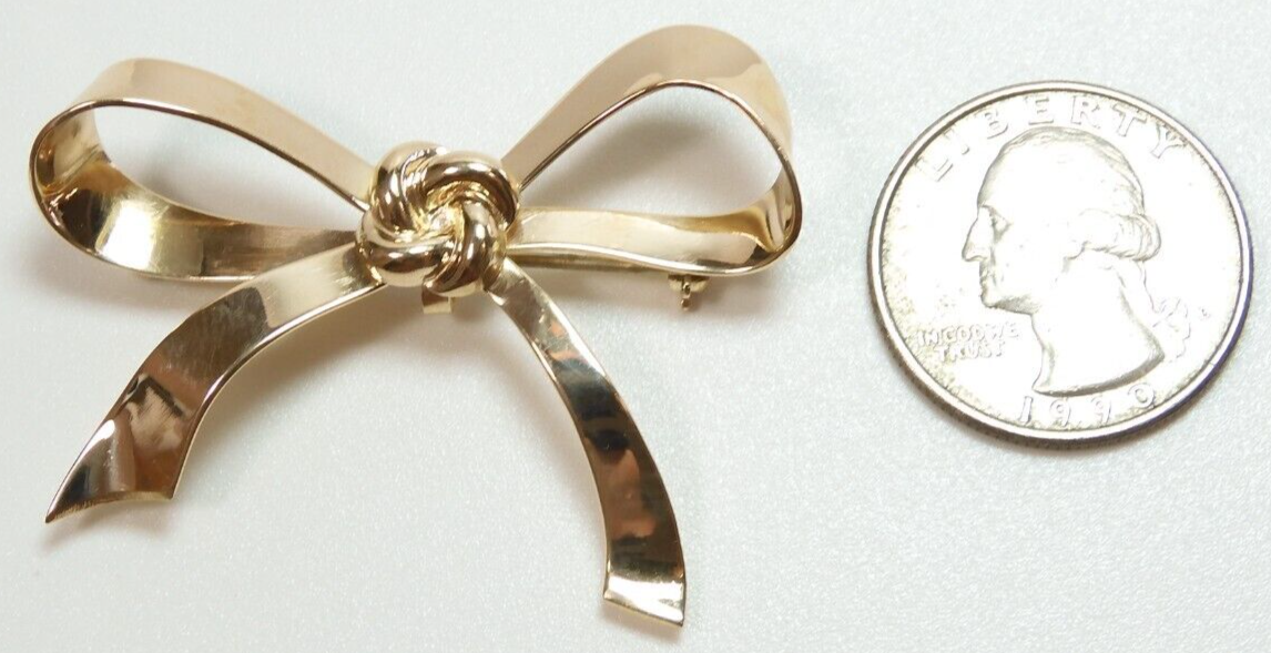 Estate Retro 13KY Love Knot Bow Pin With Hook To Hang Miss Bissy 6.5 ...