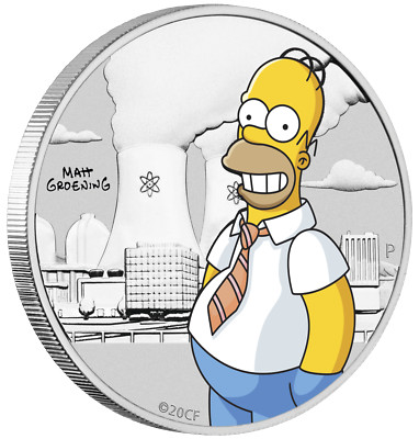 IN STOCK 2020 Homer Simpson COLORED 1/2oz Half Dollar Silver .9999 ...