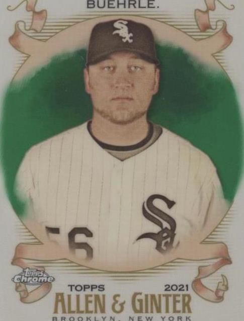 2021 Topps Allen & Ginter Chrome - Mark Buehrle #258 Green Refractor ...