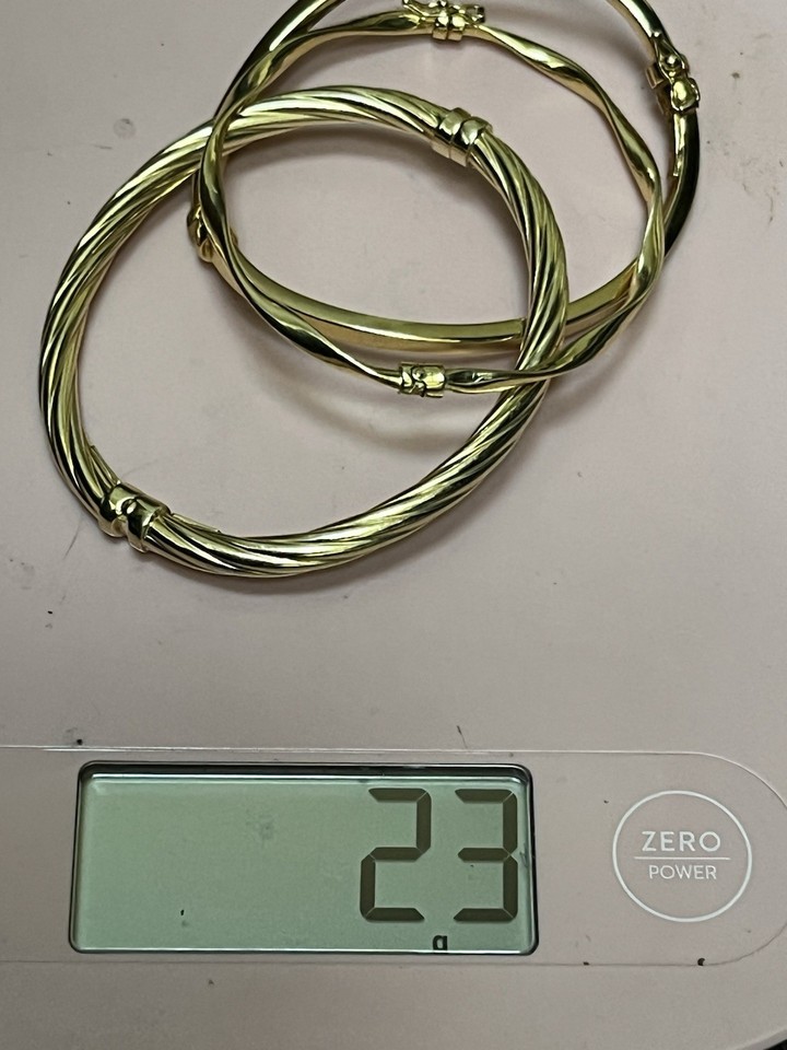 925 Sterling Gold Vermeil Milor Italian Hinged Bracelet Lot Of 3 6.75-7 ...