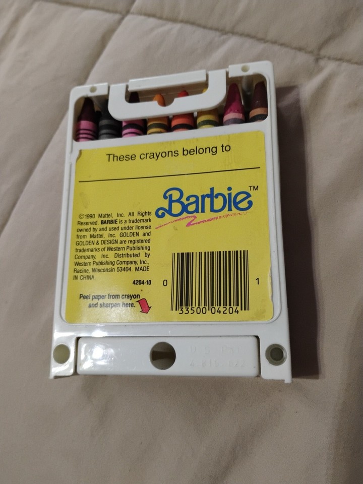 Vintage Barbie Crayon Box Set 1990 Case Mattel Golden | eBay