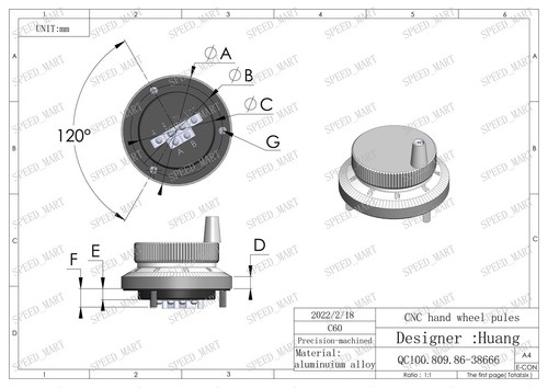 Handwheel Pulse Rotary Encoder 5V 100PPR 60mm Mill Router CNC Control 6 ...