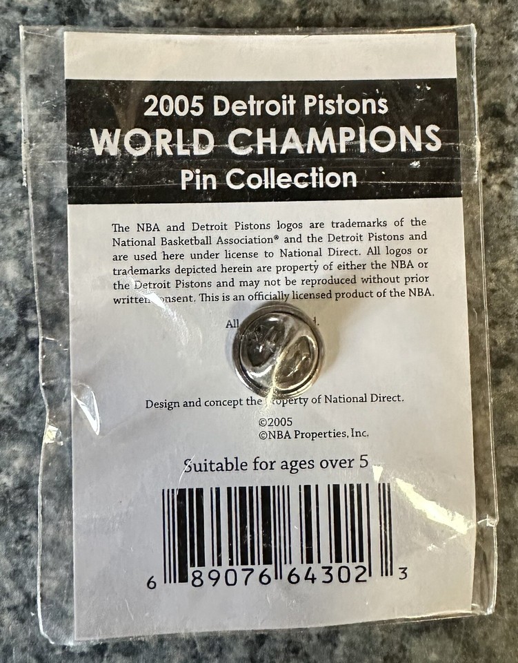 New 2005 NBA Detroit Piston Basketball Champion Free Press Pin Tayshaun ...