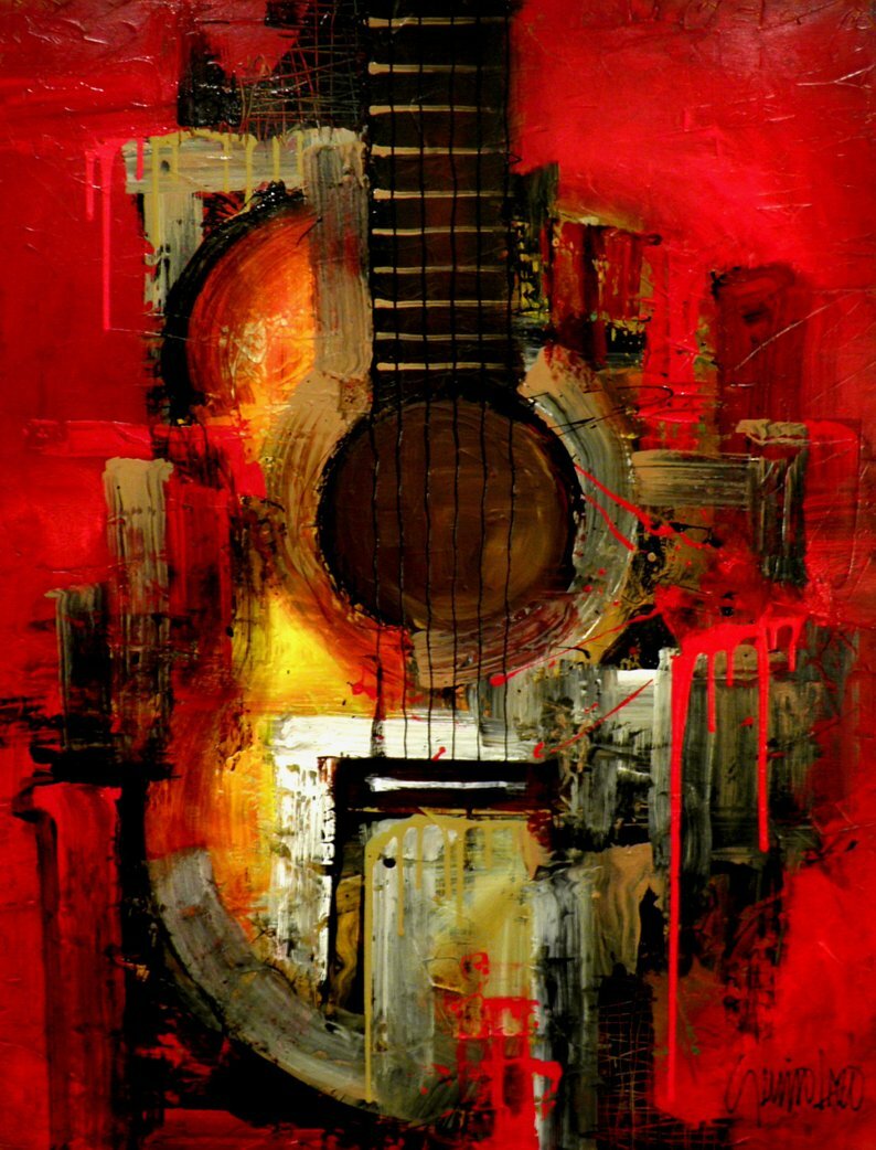 Abstract Guitar Paintings