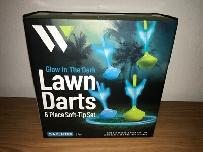 NIB WILDSIDE GLOW-IN-THE-DARK 6-PIECE LAWN DARTS SET (SOFT TIP ...