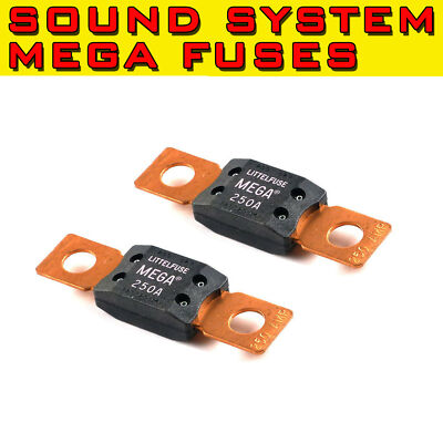 2PCS GENUINE LITTELFUSE MEGA FUSE 250A AMP FUSES DUAL BATTERY BATTERIES ...
