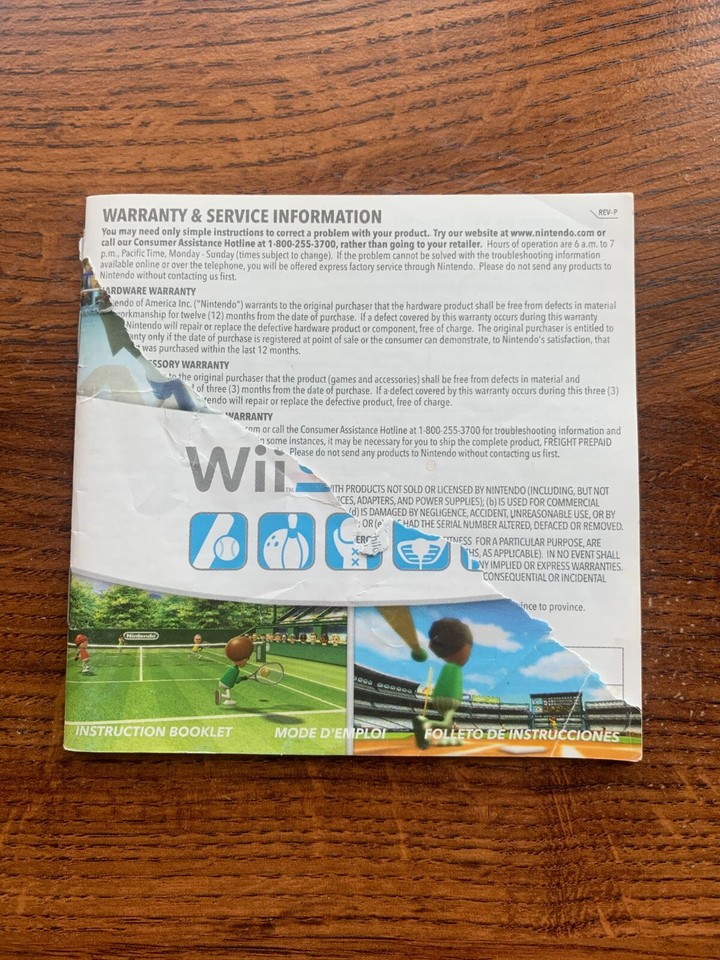 Wii Sports Nintendo Wii Instruction Manual Only | eBay