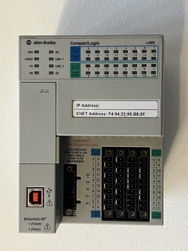 Allen Bradley Compact Logix PLC 1769-L16ER-BB1B Series A - Fully Tested ...