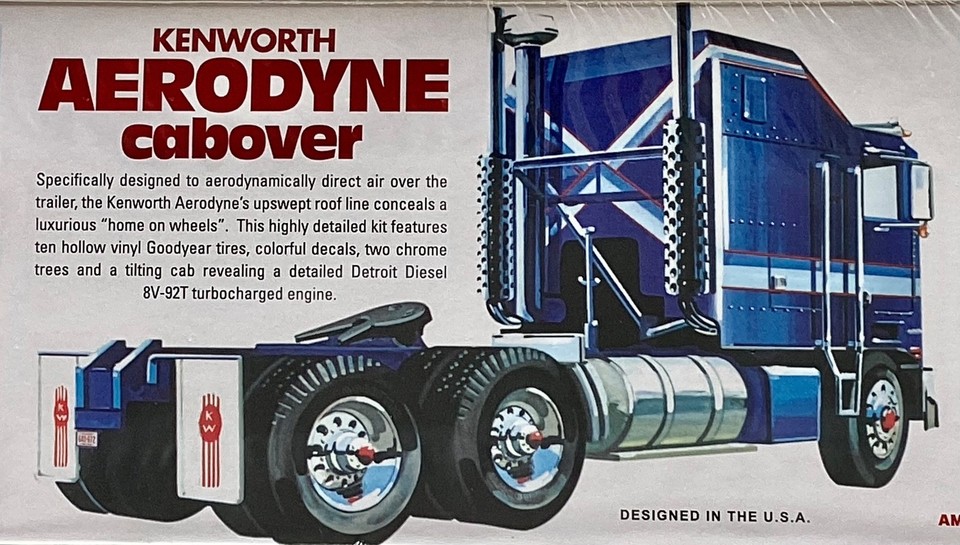 AMT 1/25 KENWORTH AERODYNE CABOVER TRANSPORT TRUCK MODEL KIT # 1463 F/S ...