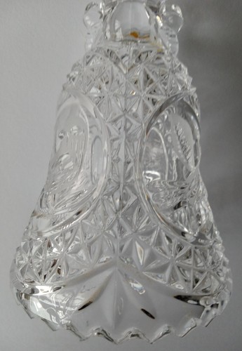 Vintage Crystal Cut Glass Bell with Birds | eBay