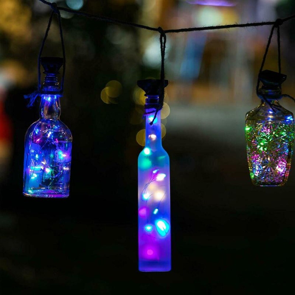 5pcs 20 LED Bottle Lights Solar Powered Cork Lights Fairy Lights Wine ...