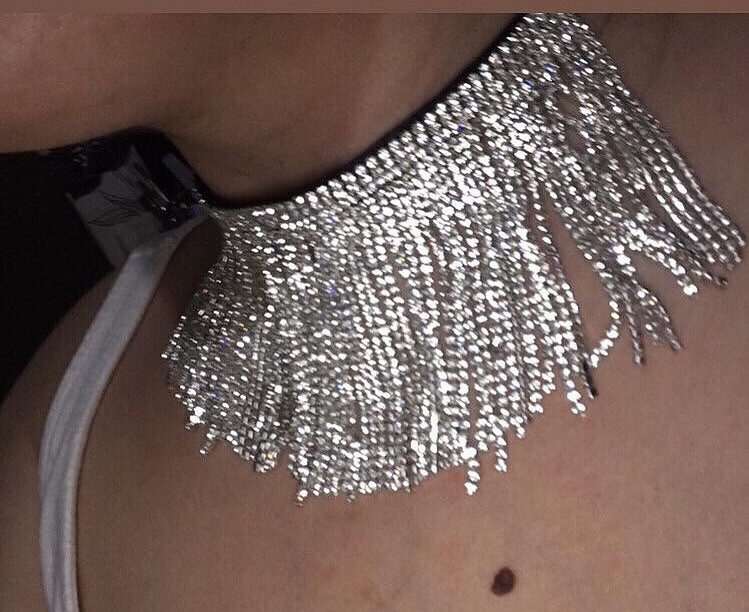 Handmade Crystal Waterfall Choker Rhinestone Choker Wedding Party ...