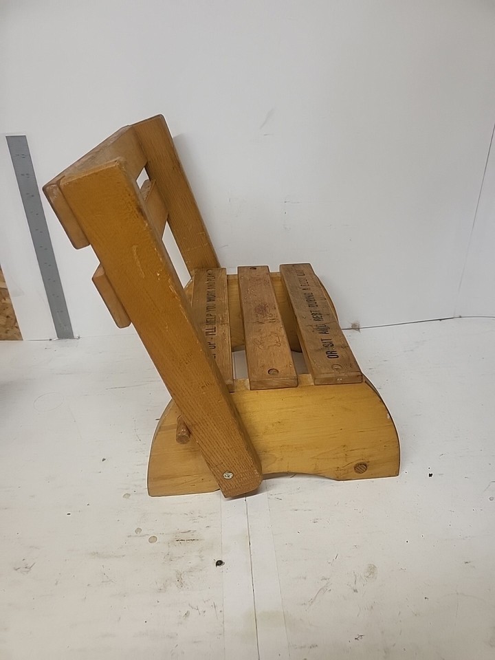 Vtg Children's Wooden Chair Step Sit Stool Combo Folding Convertible ...