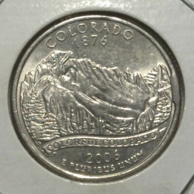 2006-P Colorado State Quarter Cud Die Break @ 3:00 On Reverse Mint ...