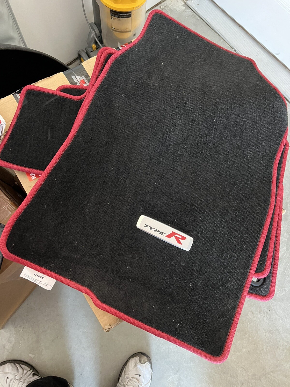 2017-2021 HONDA CIVIC Type R Floor Mats Set of 4 Black Red OEM NEW | eBay