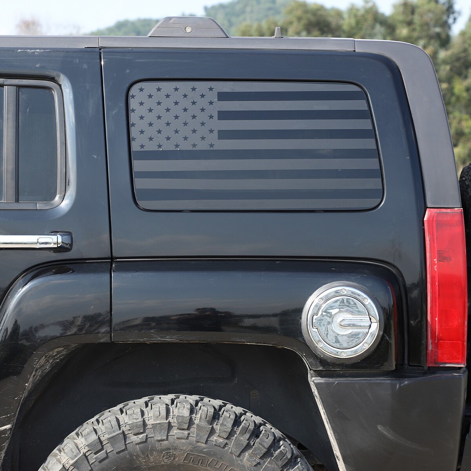 Black American Flag Rear Window Sticker Cover Trim For Hummer H3 2007 ...