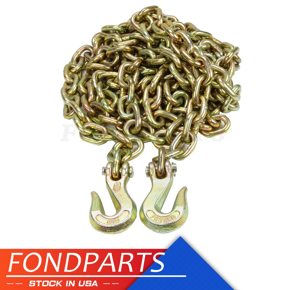 3/8" 1/2" x 20' Truck Tie Down Binder Chains Flatbed Transport Chain ...