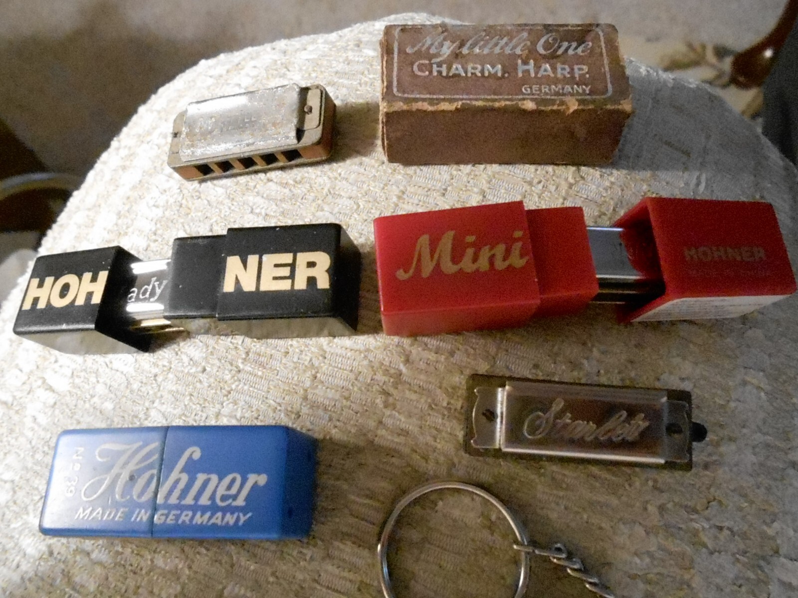 Vintage & new miniature harps & Hohner Little Lady Harmonicas 4 hole/5 ...