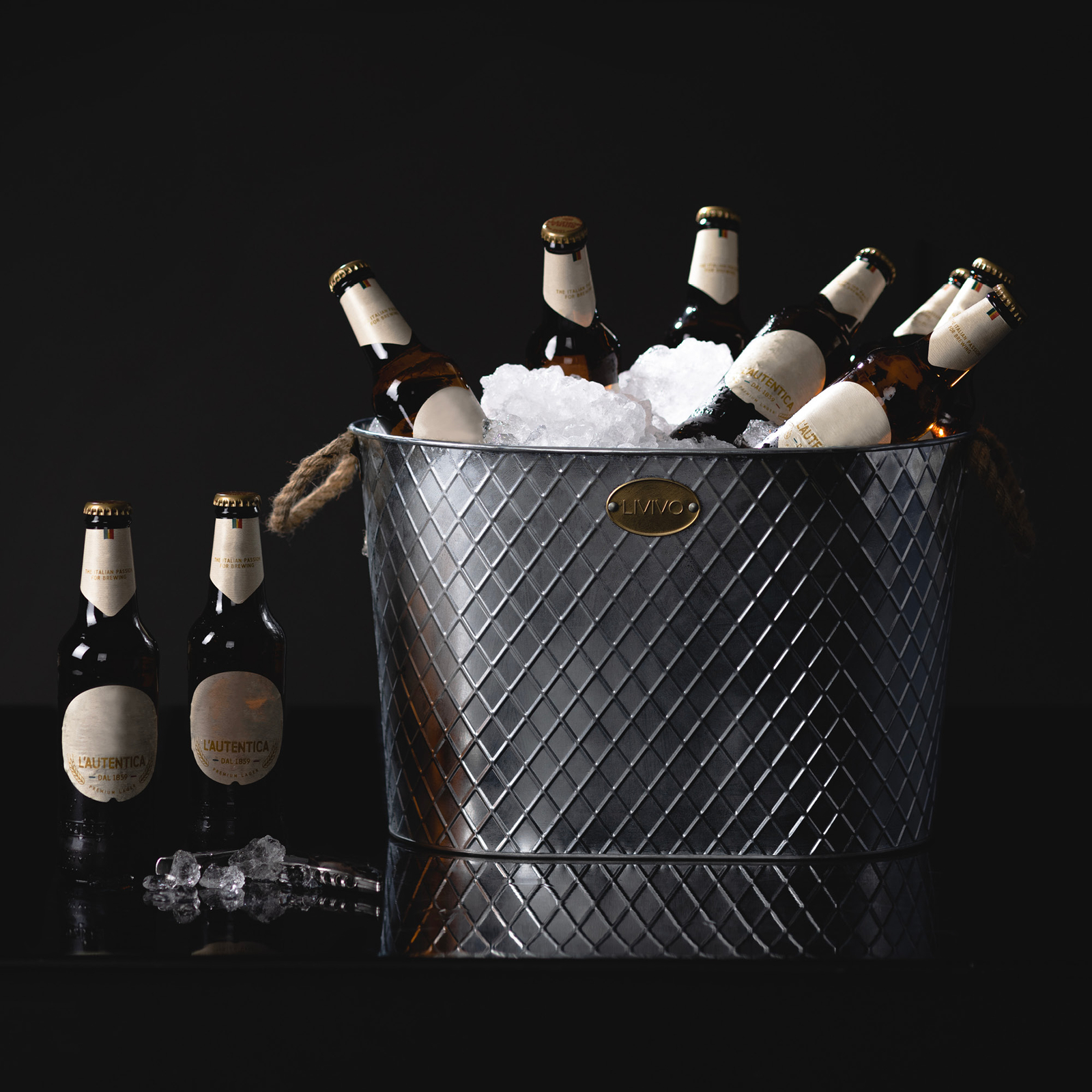 24L Galvanised Steel Oval Beer Bucket w/ Rope Cooler Party Tub Beverage ...
